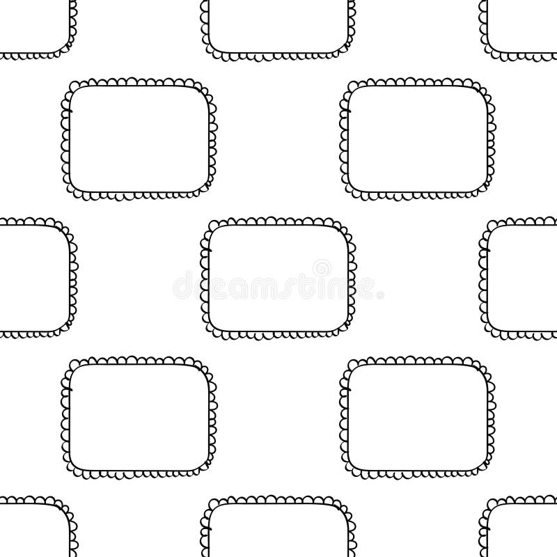 Background with Hand Drawn Frames. Simple Black Vector Seamless Pattern ...