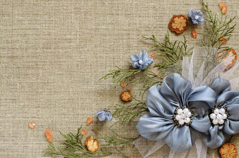 Background with Handmade Flowers Arrangement Stock Photo - Image of ...