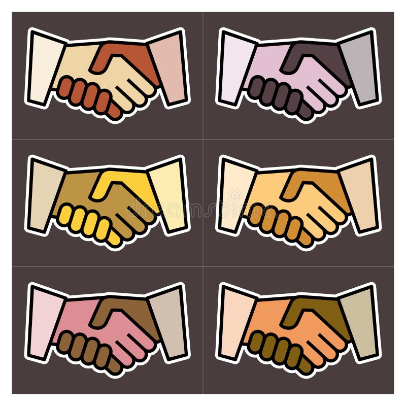 Colored Handshakes Stock Illustrations – 17 Colored Handshakes Stock ...