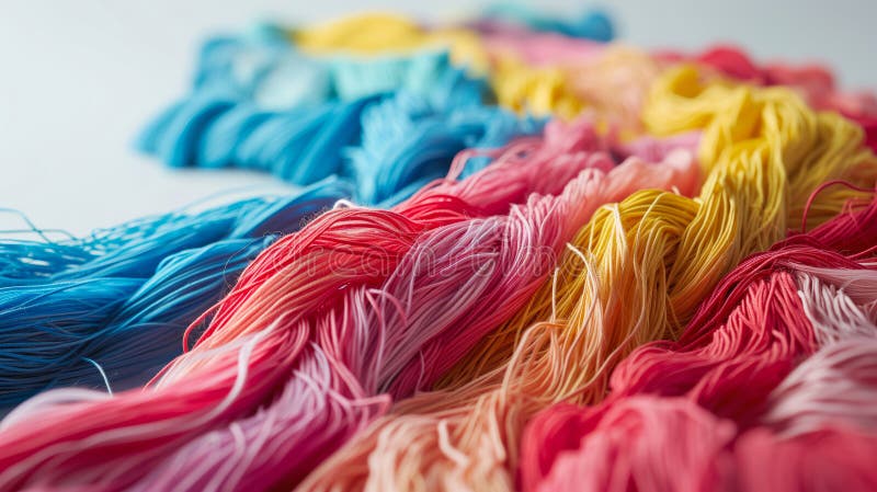 Background Hanks of Colourful Wool Twisting. Generated by Ai Stock ...