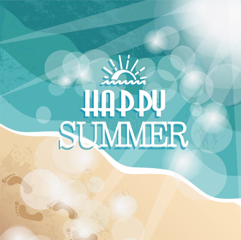 Background with Happy Summer Stock Illustration - Illustration of ...