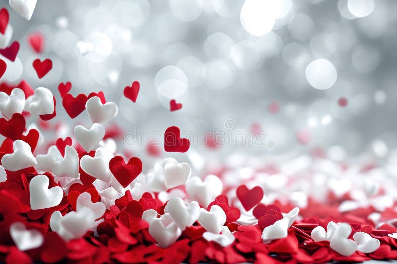 Background for Happy Valentine Day White and Red Color. Generative AI ...