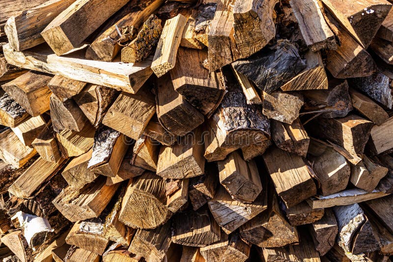 Background of Heap Firewood Stack from Natural Wood Stock Photo - Image ...