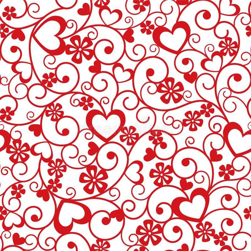 Seamless Abstract Background with Hearts Stock Vector - Illustration of ...