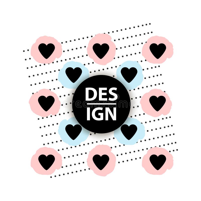 Background with Hearts and Dots. Template for Card, Banner, Post Stock ...