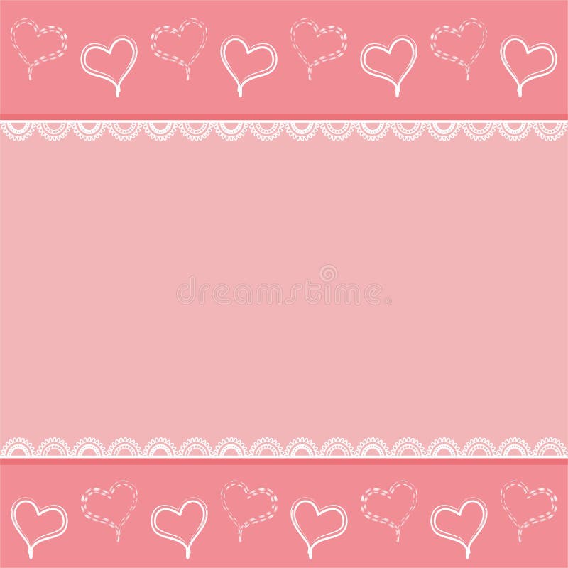 Background with Hearts and Openwork Separation of Space in Pink Colors ...