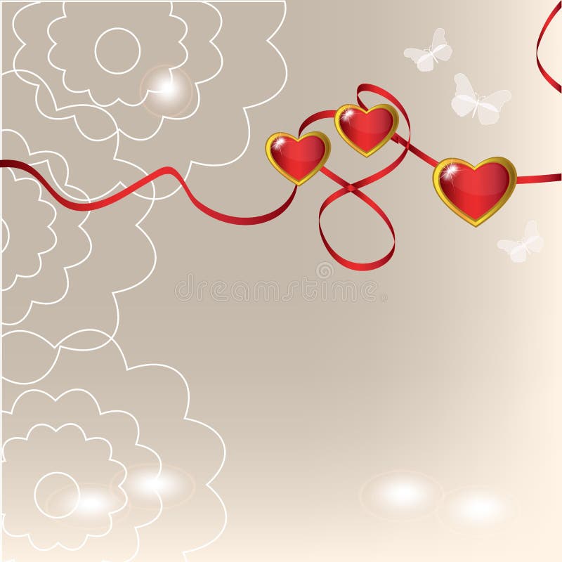 Background with hearts stock illustration. Illustration of gift - 34225380