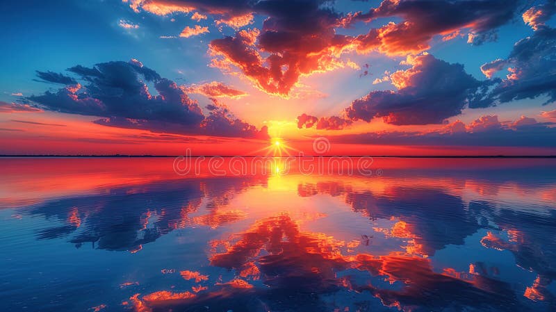 The Background of Heaven, Where Overflow of Reflection of Sunset in ...