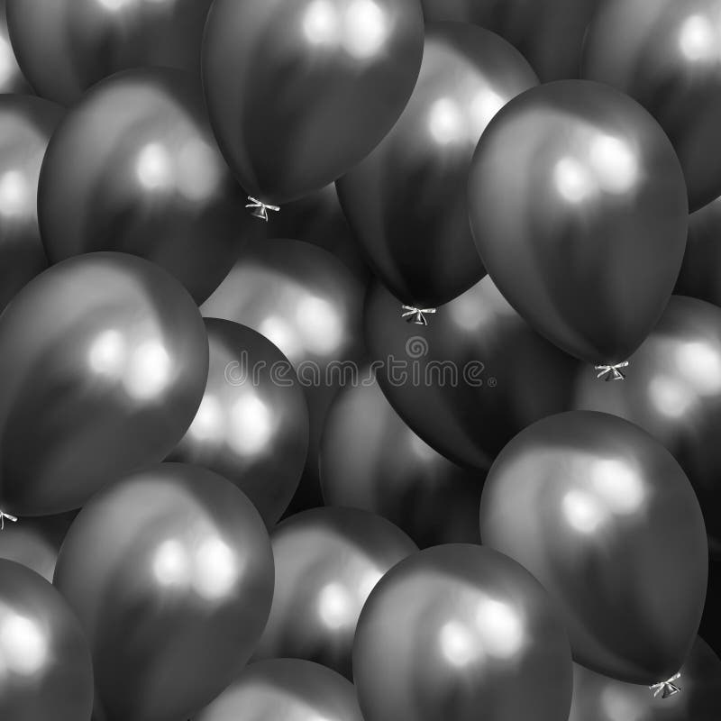 Background with Helium Balloons. Realistic Celebration Baloon. Stock ...