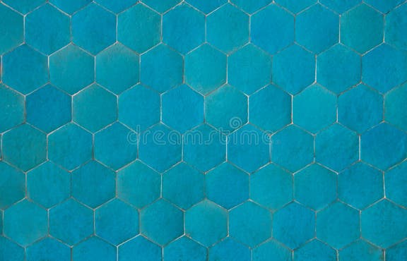 Background of Hexagonal Blue Tiles Stock Photo - Image of ornamental ...