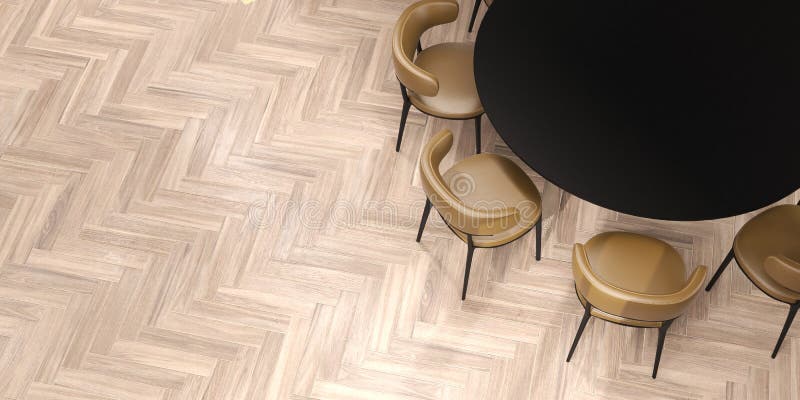 Dining Room Perspective View from Above Stock Photo - Image of chairs ...