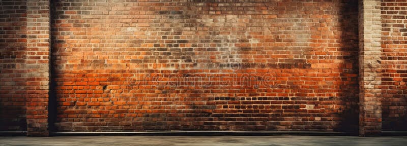 Background of High-contrast Chiaroscuro Lighting of a Brick Wall in a ...