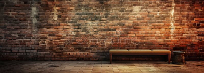 Background of High-contrast Chiaroscuro Lighting of a Brick Wall in a ...
