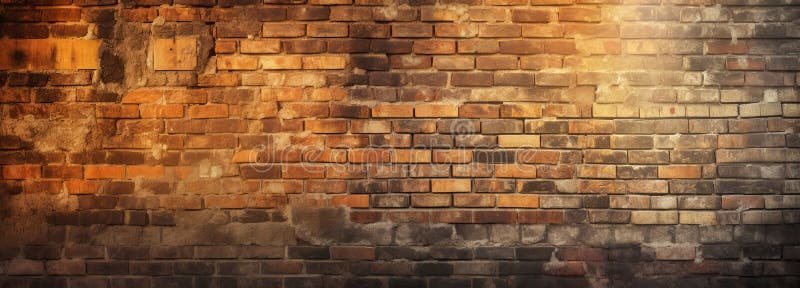Background of High-contrast Chiaroscuro Lighting of a Brick Wall in a ...