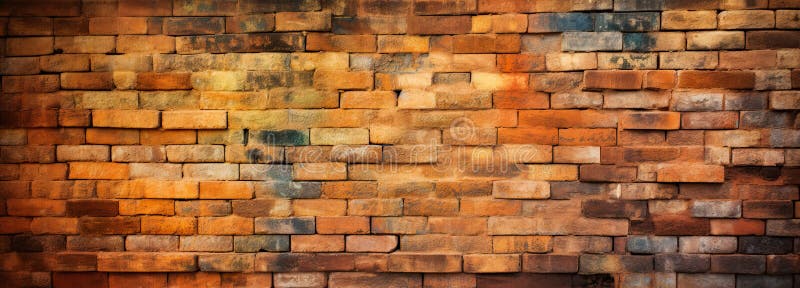 Background of High-contrast Chiaroscuro Lighting of a Brick Wall in a ...