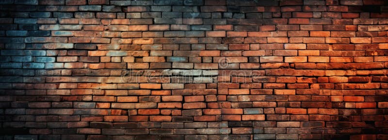 Background of High-contrast Chiaroscuro Lighting of a Brick Wall in a ...