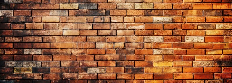 Background of High-contrast Chiaroscuro Lighting of a Brick Wall in a ...