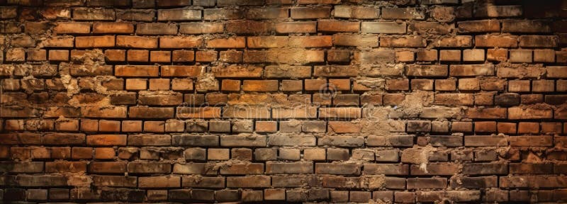 Background of High-contrast Chiaroscuro Lighting of a Brick Wall in a ...