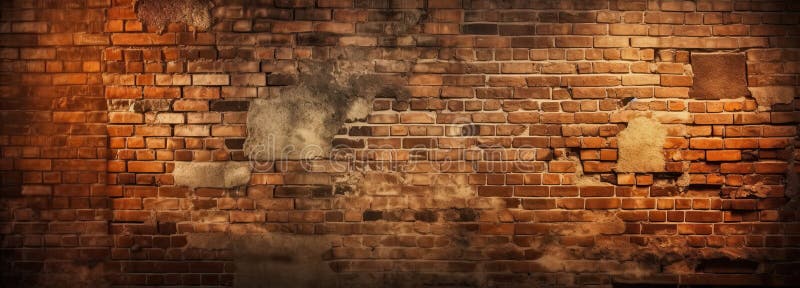 Background of High-contrast Chiaroscuro Lighting of a Brick Wall in a ...