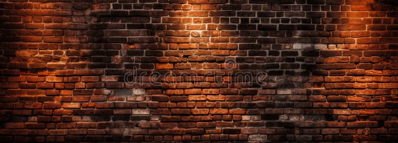 Background of High-contrast Chiaroscuro Lighting of a Brick Wall in a ...