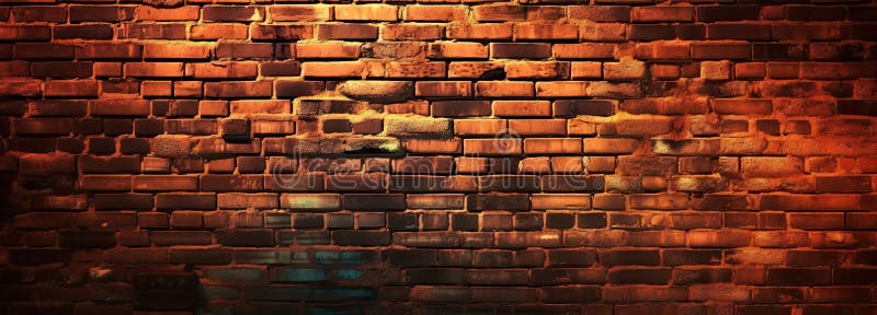 Background of High-contrast Chiaroscuro Lighting of a Brick Wall in a ...