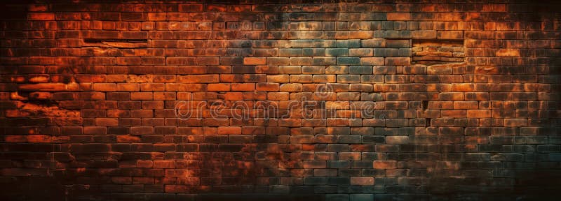 Background of High-contrast Chiaroscuro Lighting of a Brick Wall in a ...