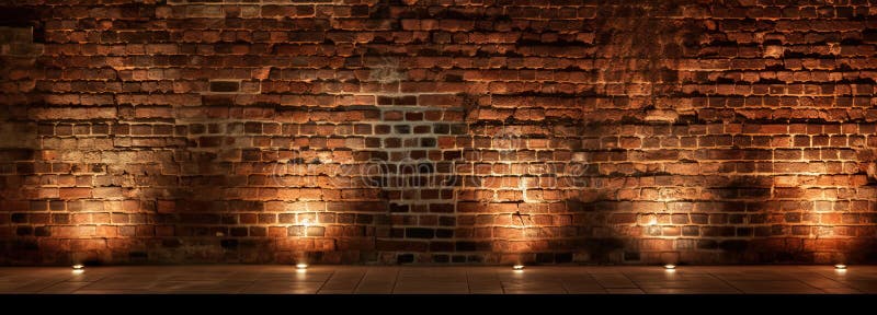 Background of High-contrast Chiaroscuro Lighting of a Brick Wall in a ...