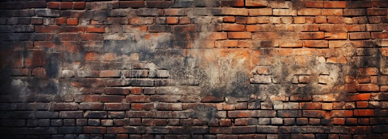Background of High-contrast Chiaroscuro Lighting of a Brick Wall in a ...
