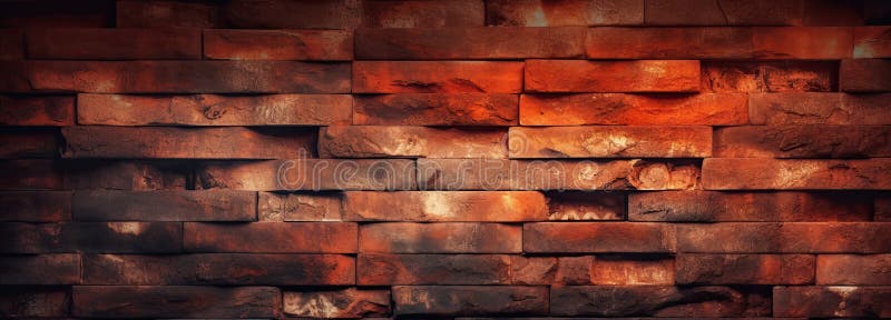 Background of High-contrast Chiaroscuro Lighting of a Brick Wall in a ...