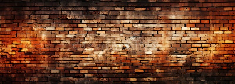 Background of High-contrast Chiaroscuro Lighting of a Brick Wall in a ...