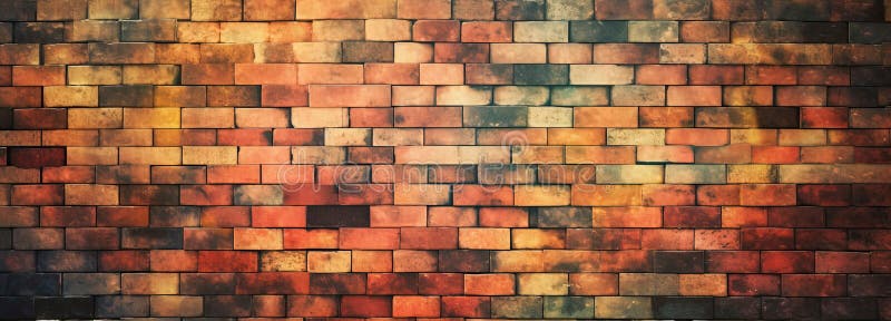 Background of High-contrast Chiaroscuro Lighting of a Brick Wall in a ...