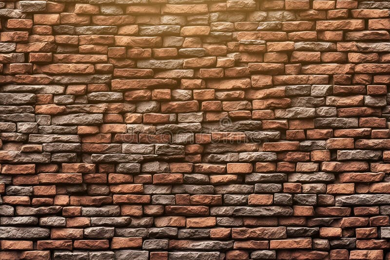 Background of High-contrast Lighting of a Brick Wall. Generative AI ...