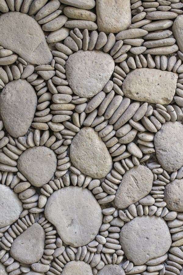 Background From High Detailed Fragment Pebble Stone Wall Texture Stock Photo - Image of curved ...