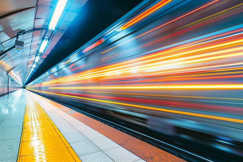 Background of the High-speed Train with Motion Blur Outdoor. Fast ...