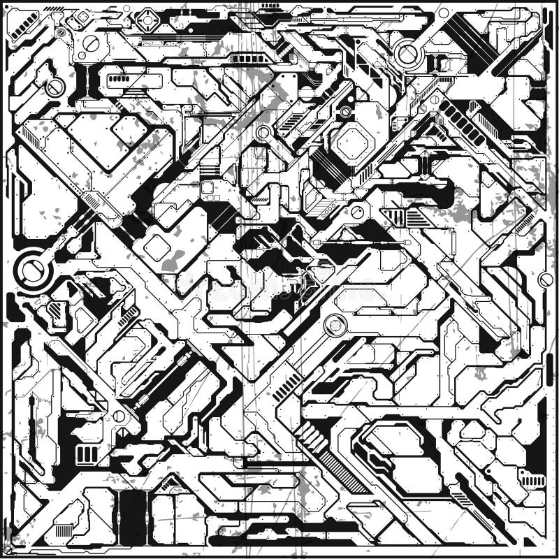 Background in High Tech Style. Abstract Vector Pattern Stock Photo ...