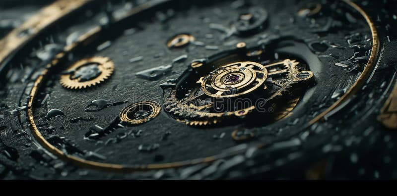 In the Background, a Highly Detailed Macro Photograph of Interlocking ...