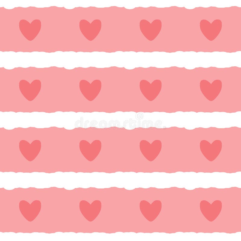 Background with Horizontal Stripes and Hearts. Seamless Pattern Stock ...