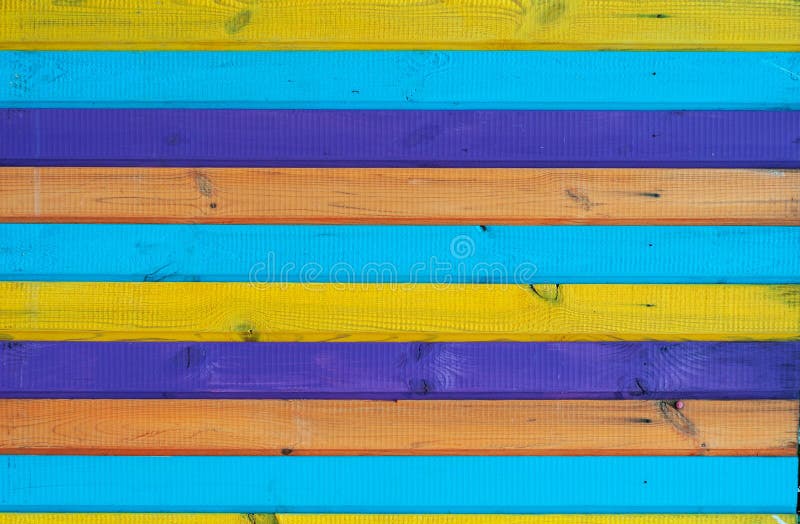 Background of Horizontal Wooden Boards Painted in Different Colors ...