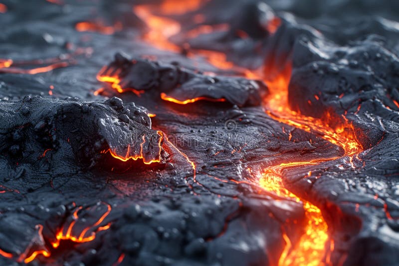 Background with Hot Lava and Grey Rock. AI Generative Stock ...