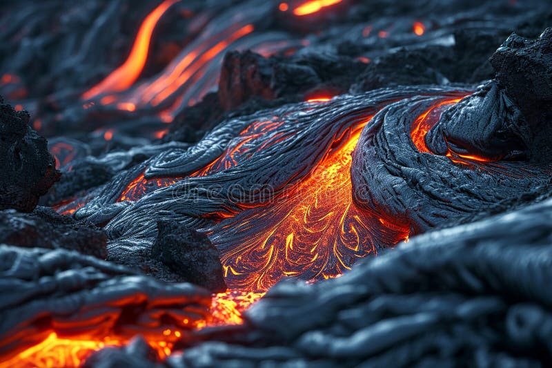 Background with Hot Lava and Grey Rock. AI Generative Stock ...