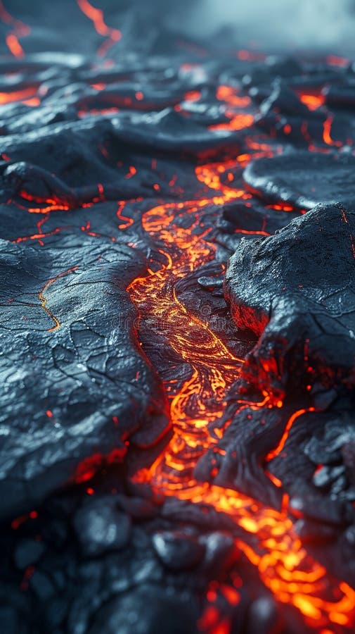 Background with Hot Lava and Grey Rock. AI Generative Stock ...