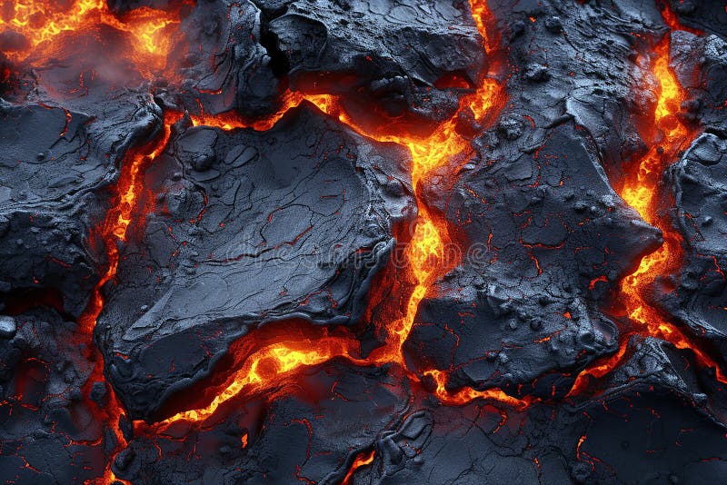 Background with Hot Lava and Grey Rock. AI Generative Stock ...