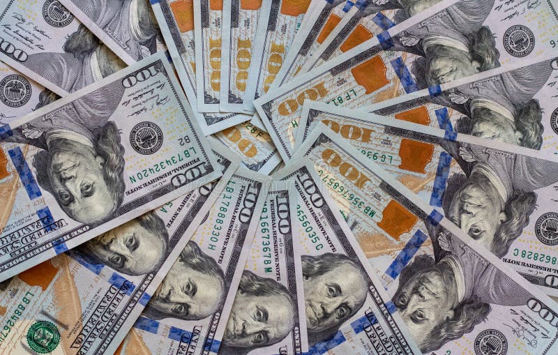 Texture US Dollars. Background of One Hundred Dollar Bills. Stock Image ...