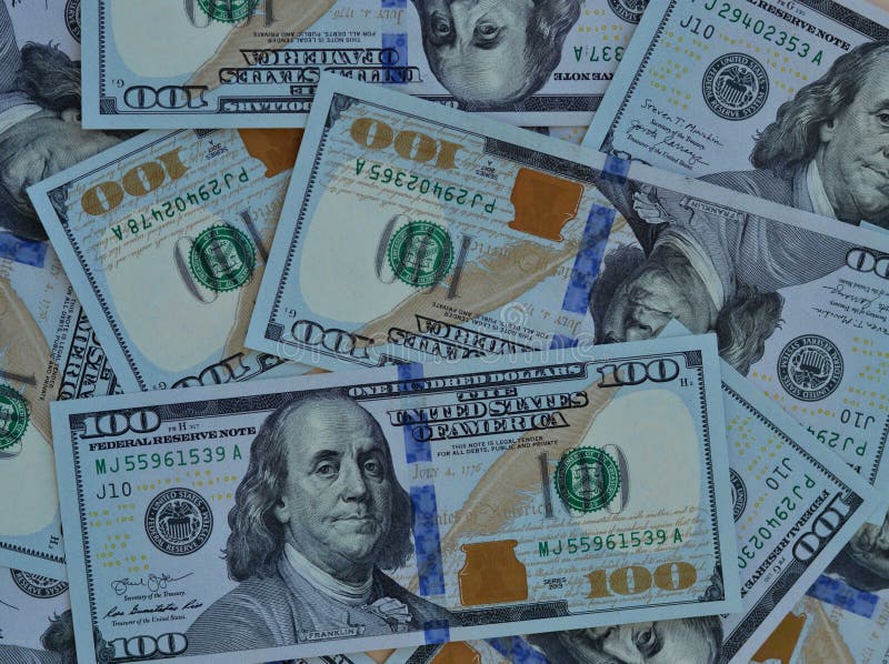 Background of Hundred Dollar Bills. Texture of US Dollars. Stock Photo ...