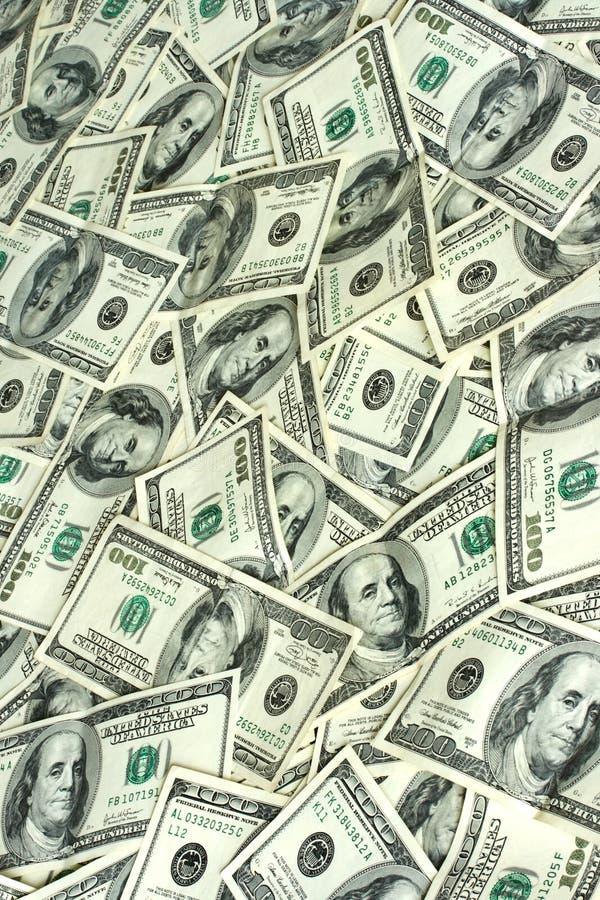 Background of Hundred Dollars Bank Notes Stock Image - Image of ...