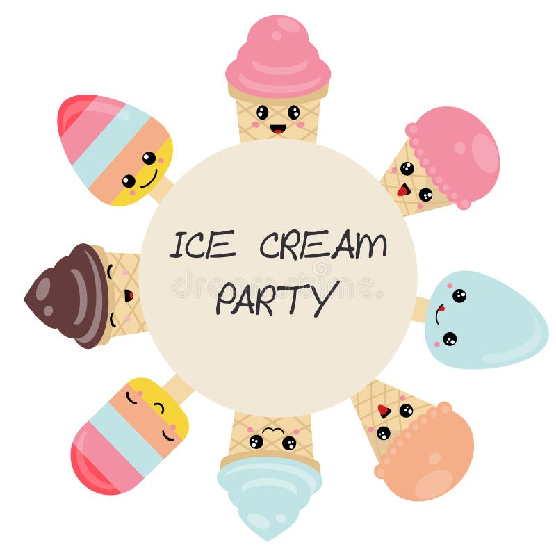 Background with Ice Creams. Stock Vector - Illustration of eating ...