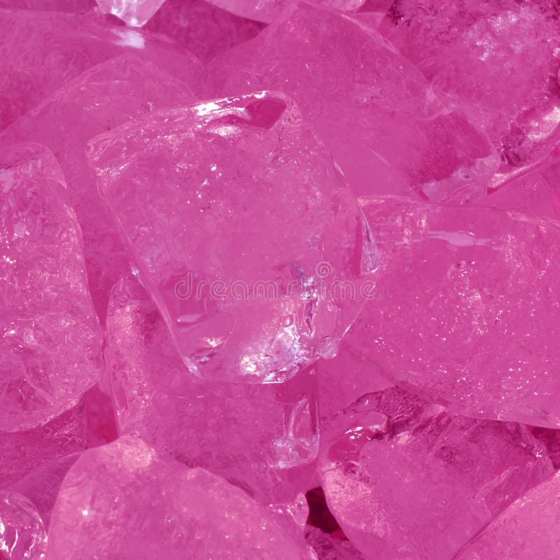 Background With Ice Cubes In Pink Light Stock Photo - Image of macro ...