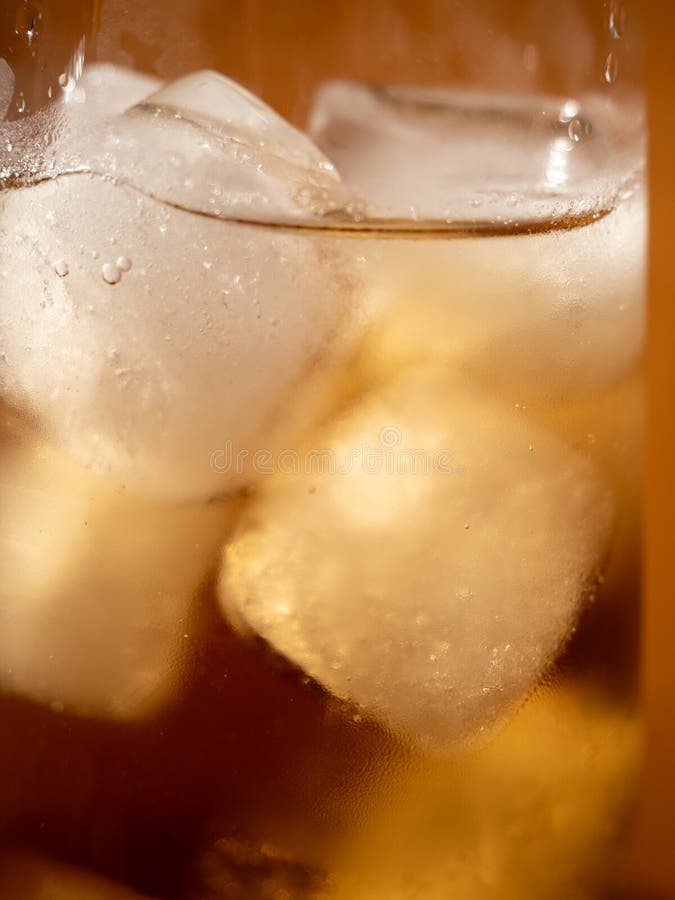 Background of Ice Tea in a Glass with Ice Cubes. Ice Tea with Ice Stock ...