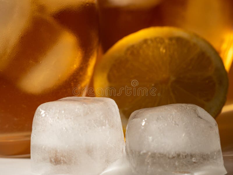 Background of Ice Tea in a Glass with Ice Cubes. Ice Tea with Ice Stock ...