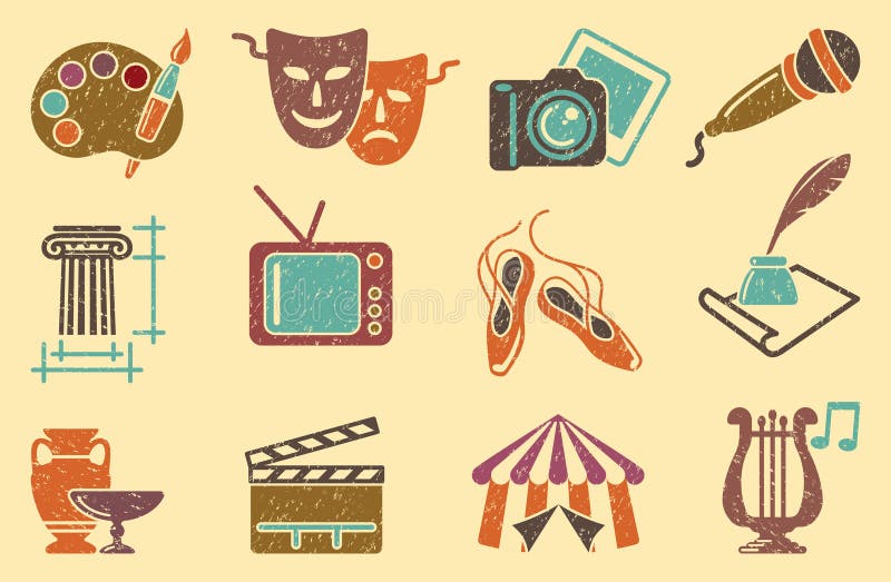Symbols of arts stock illustration. Illustration of arts - 38346108